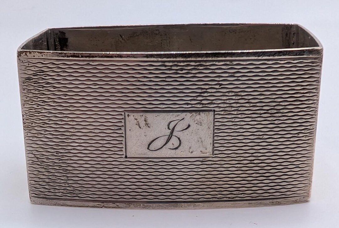 Vintage English Sterling Silver Napkin Ring "j" Initial Engraving ...