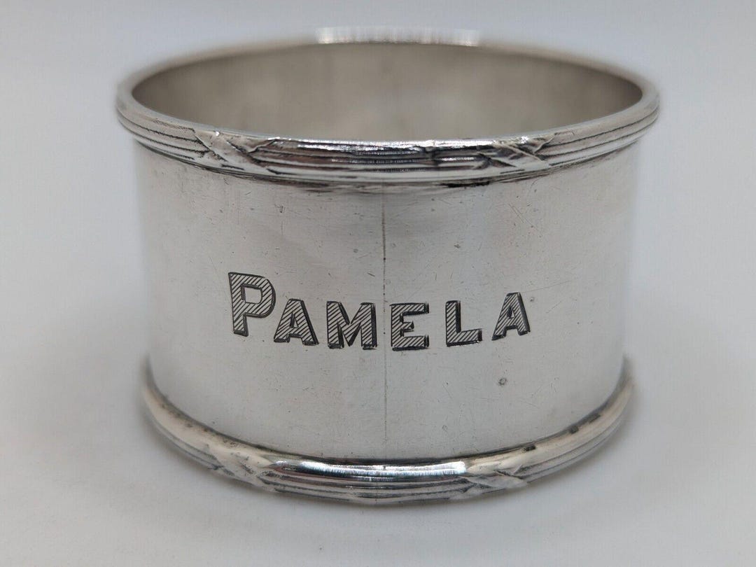 Antique English Sterling Silver Napkin Ring "pamela" Name Engraving ...