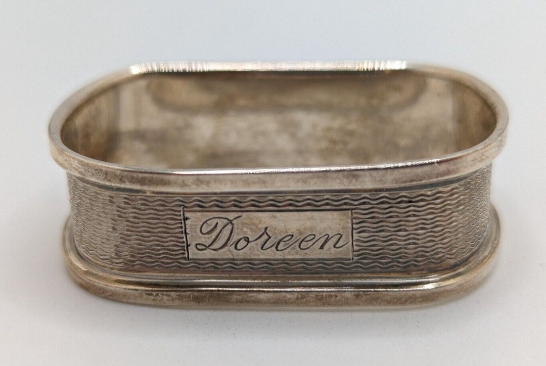 Vintage English Sterling Silver Napkin Ring "doreen" Name Engraving ...