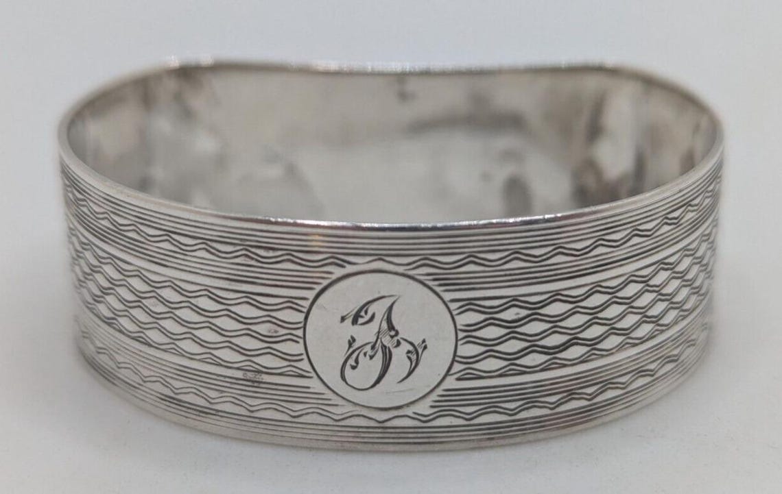 Antique English Sterling Silver Napkin Ring "j" Initial Engraving ...