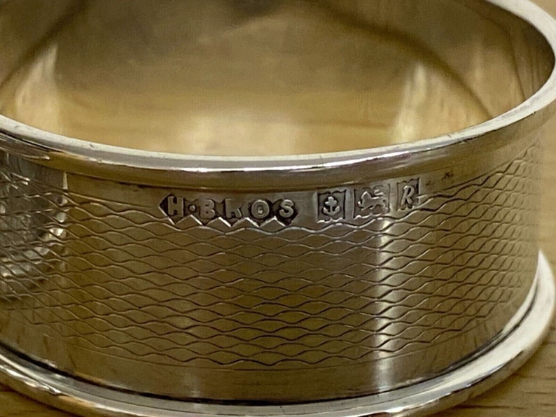 Vintage English Sterling Silver Napkin Ring, Blank Cartouche, Dated ...