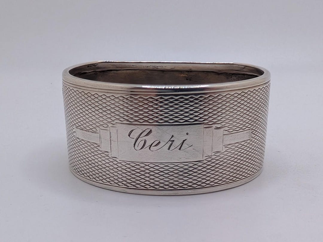 Antique English Sterling Silver Napkin Ring "ceri" Name Engraving ...