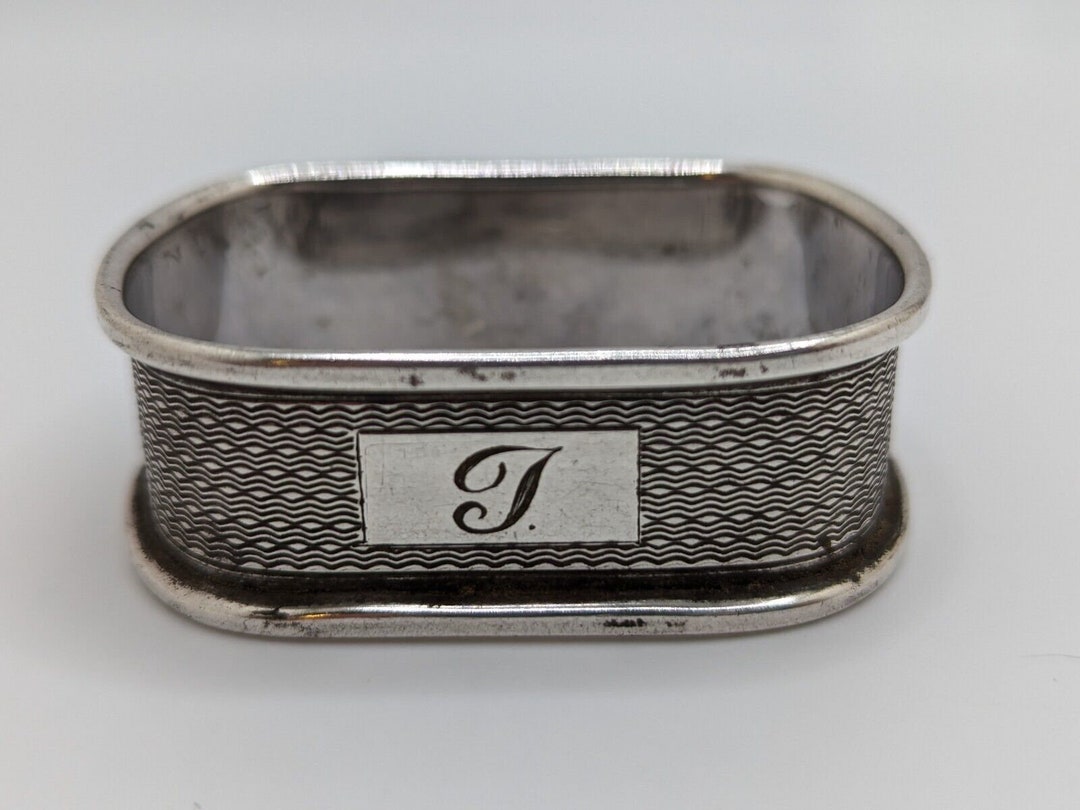 Vintage English Sterling Silver Napkin Ring "j" Initial Engraving ...