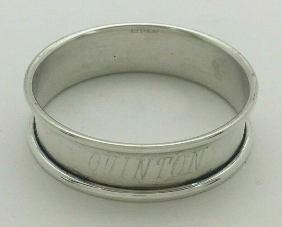 Vintage Web Sterling Silver Napkin Ring "quinton" Name Engraving - Etsy