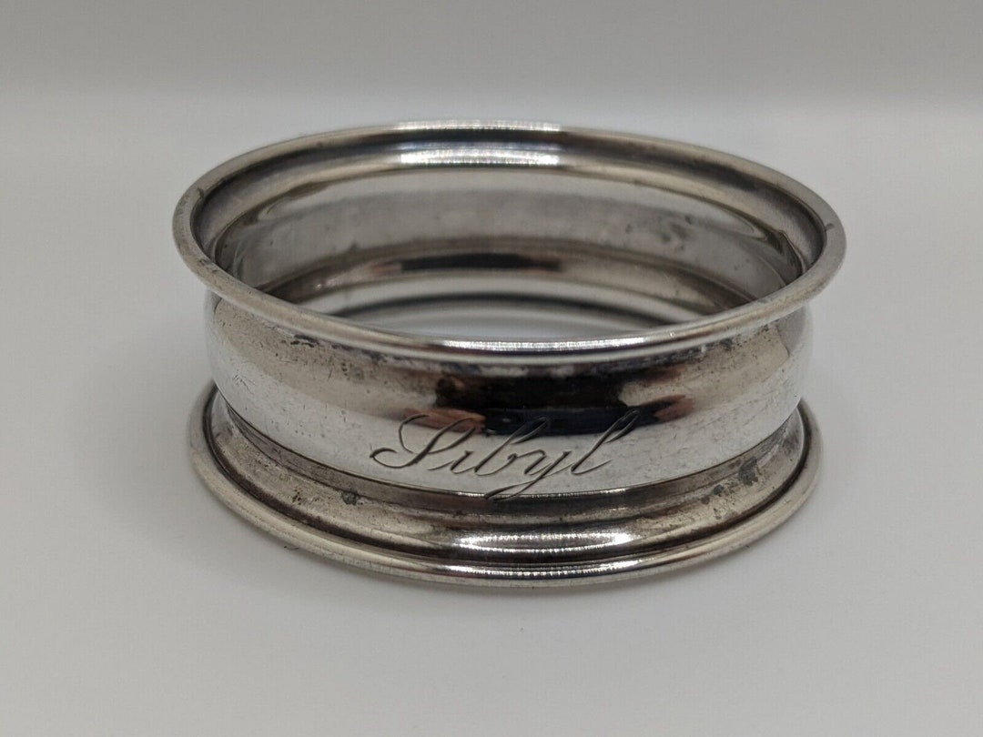 Vintage Sterling Silver Napkin Ring "sibyl" Name Engraving - Etsy