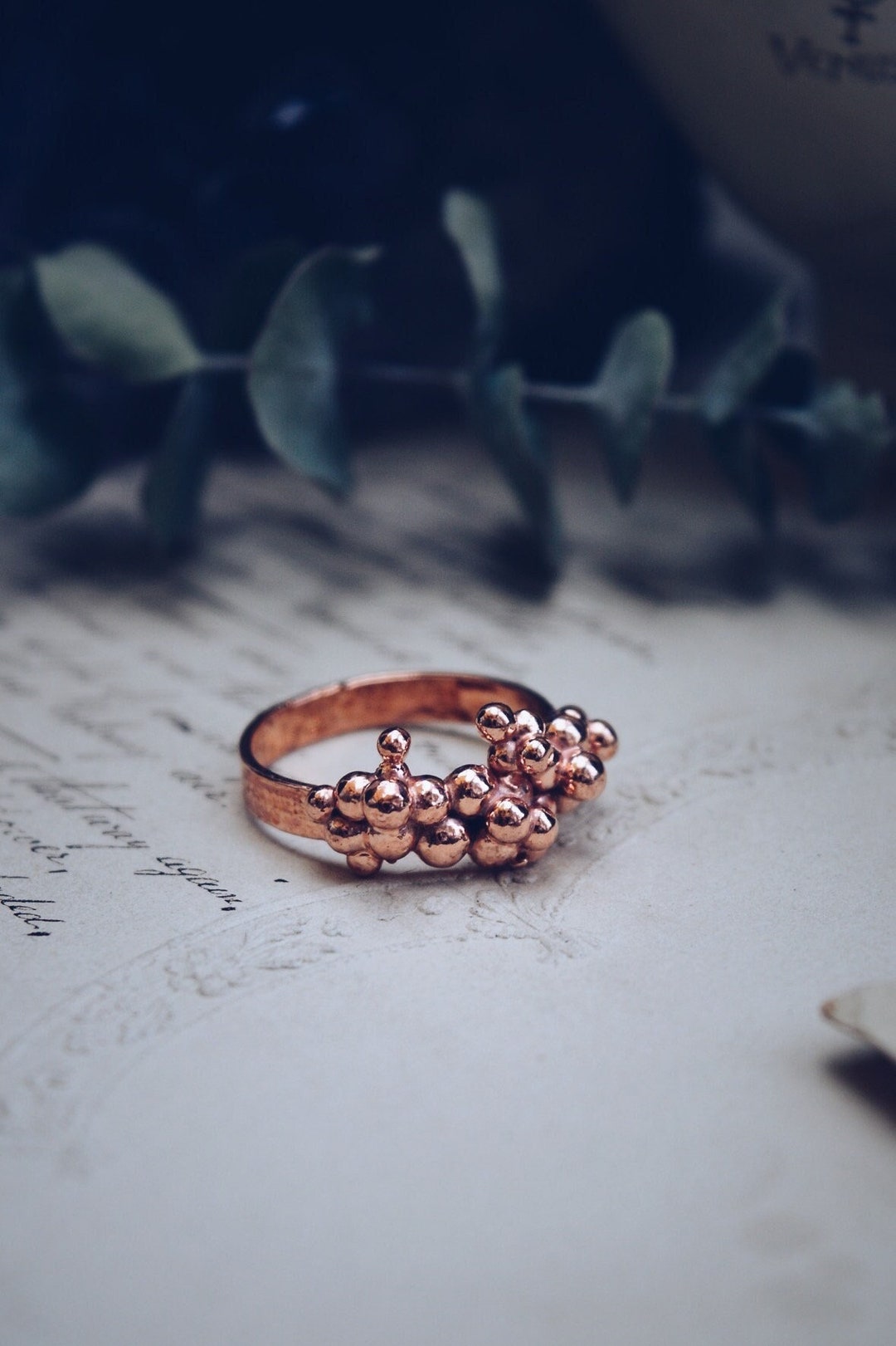 Copper Bubble Organic Ring, Ball Ring, Pebble Ring, Dainty Copper Ring ...