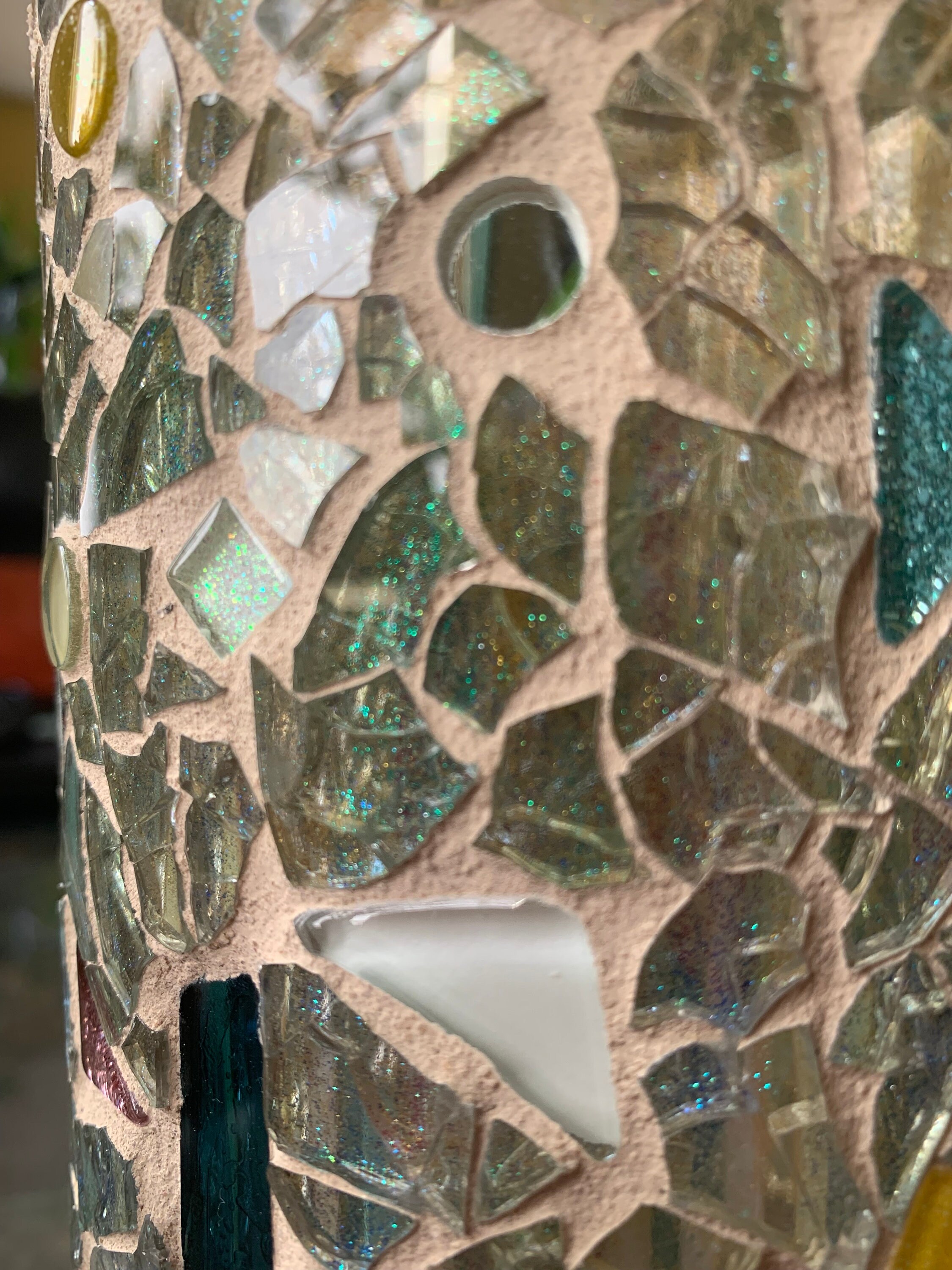 Its party Town //glass Mosaic Vase//handmade in USA - Etsy