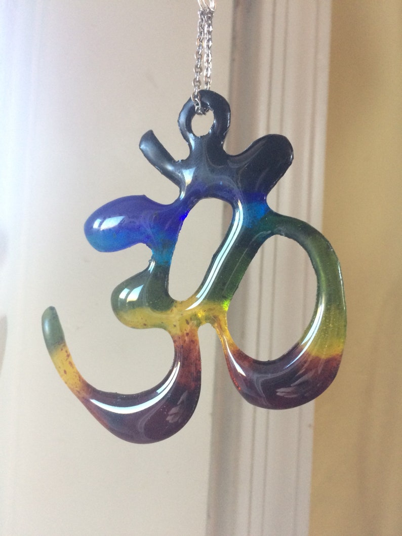Glass//fused//om Symbol //ornaments - Etsy