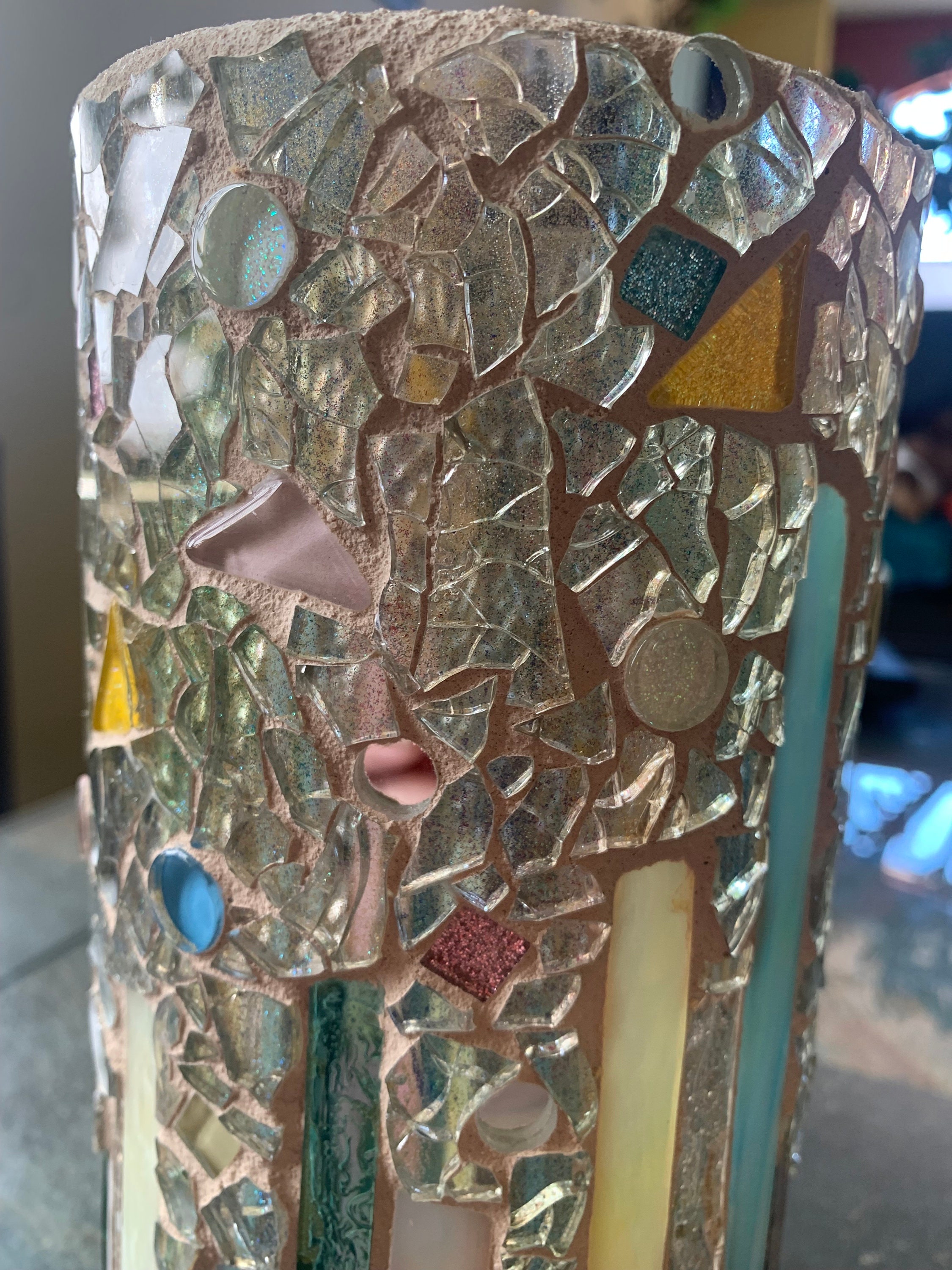 Its party Town //glass Mosaic Vase//handmade in USA - Etsy