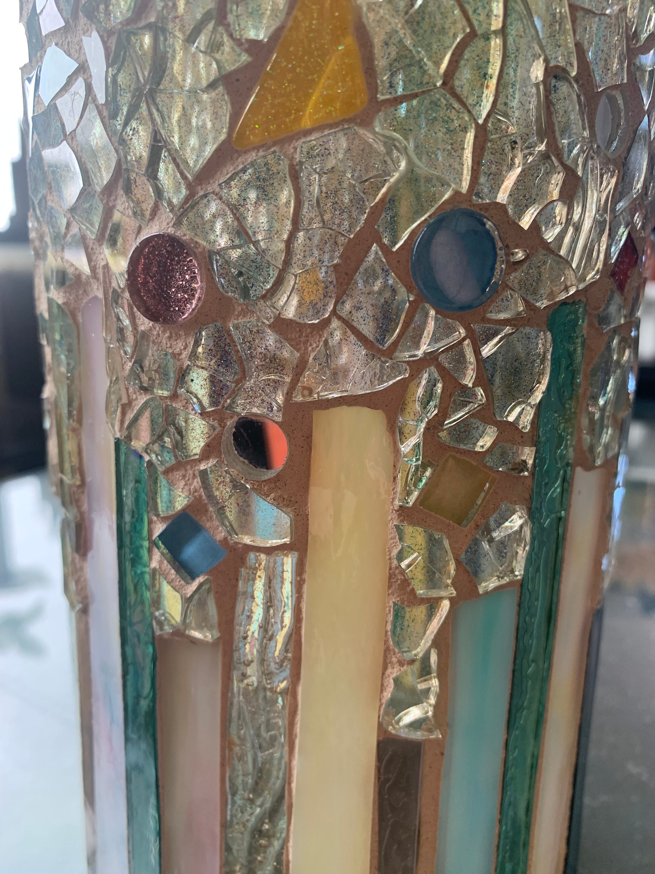 Its party Town //glass Mosaic Vase//handmade in USA - Etsy