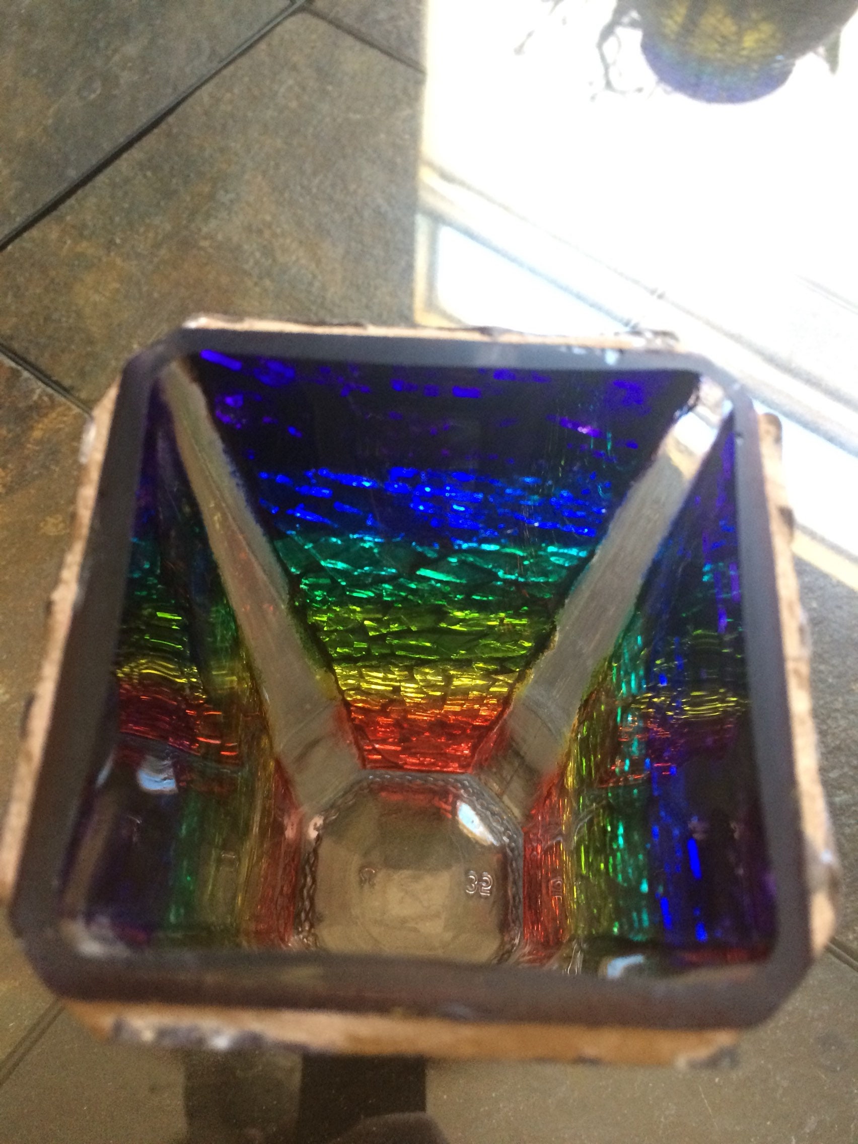 Chakra Mosaic Glass Vase // Mosaic Candle Holder // Mosaic Vase ...