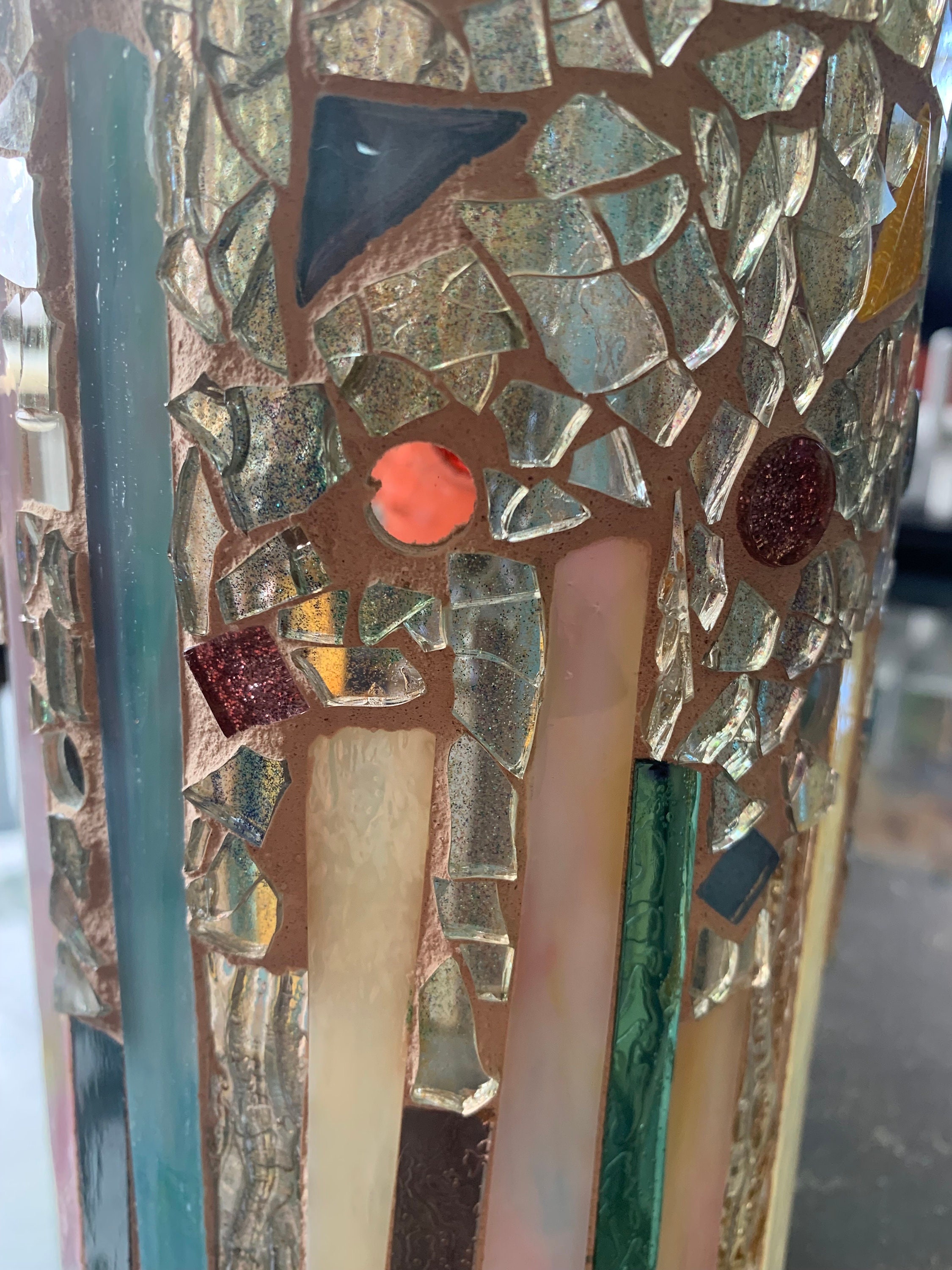 Its party Town //glass Mosaic Vase//handmade in USA - Etsy