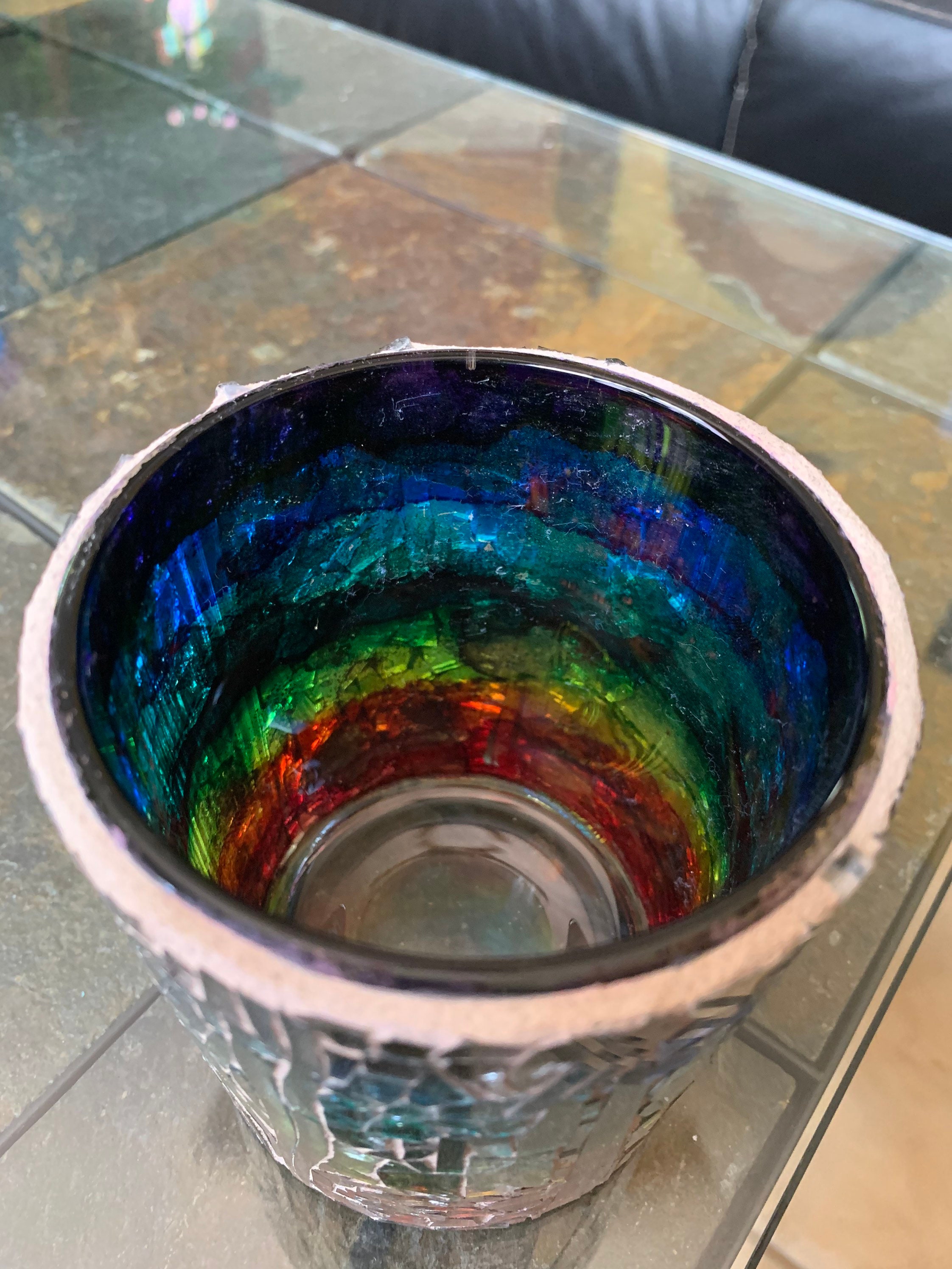 Chakra Mosaic Votive Holder//glass Mosaics//candle Holders//handmade in ...