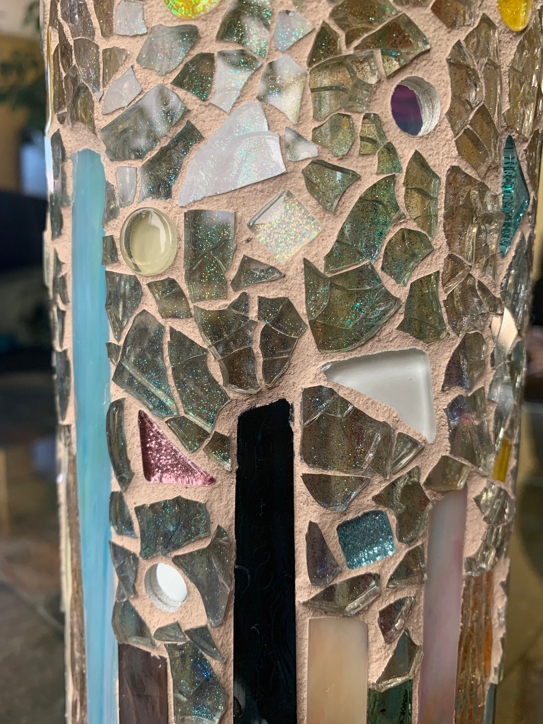 Its party Town //glass Mosaic Vase//handmade in USA - Etsy