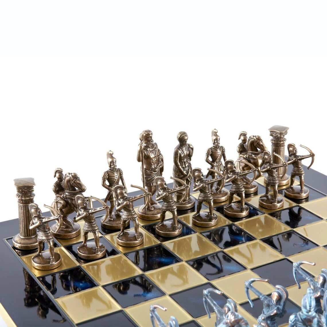 Large Archers Chess Set Blue and Copper Pawns Blue Chess Board - Etsy