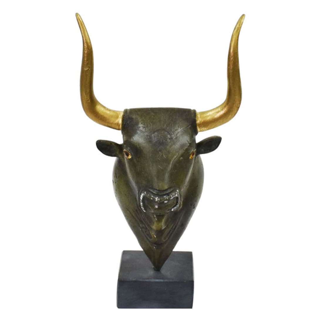 Minoan Bull Bronze Head - Minoan Art - Knossos - Ancient Crete - Museum ...