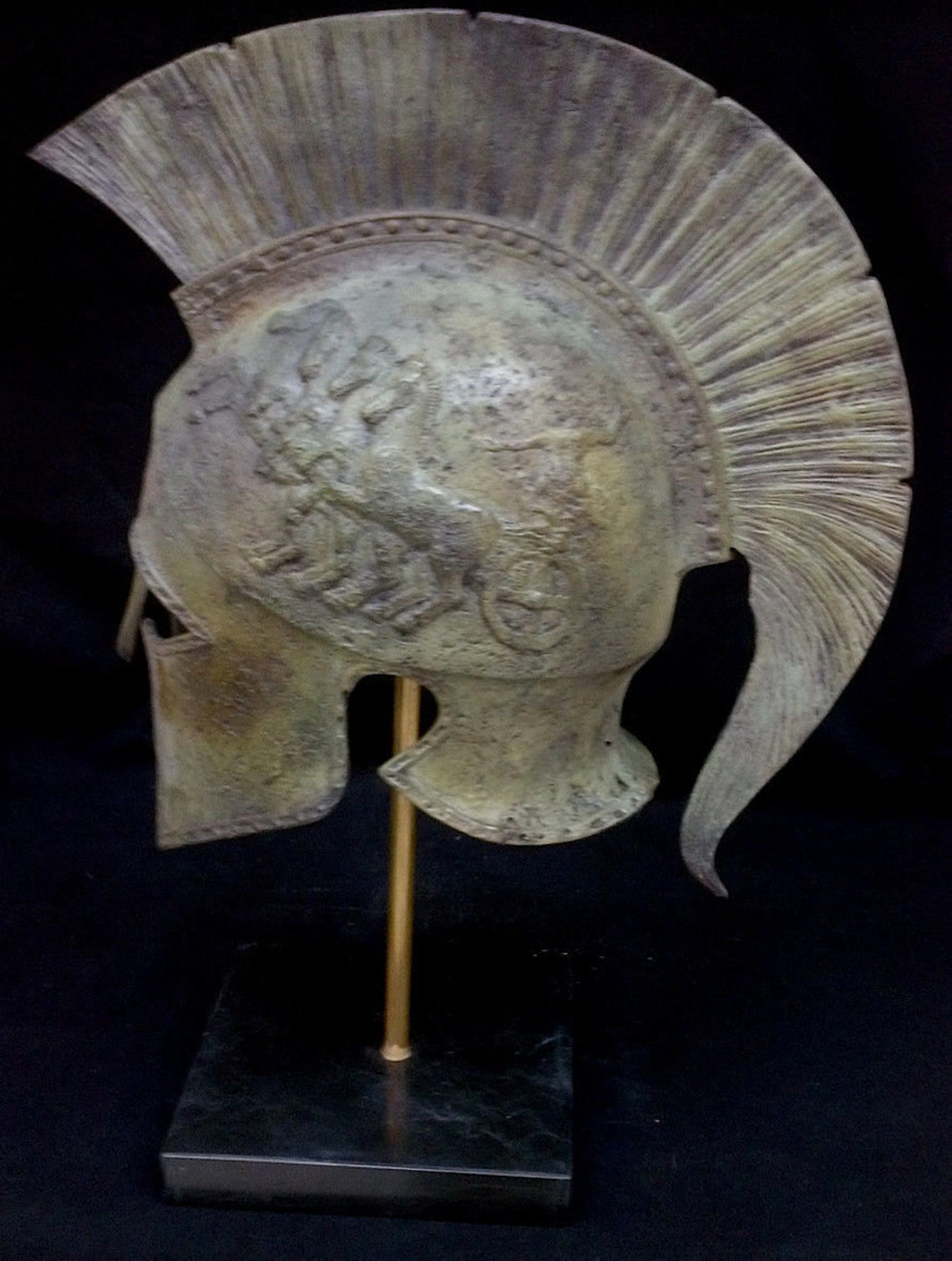 Bronze Helmet With Chariot Carvings Solid Great Helmet - Etsy