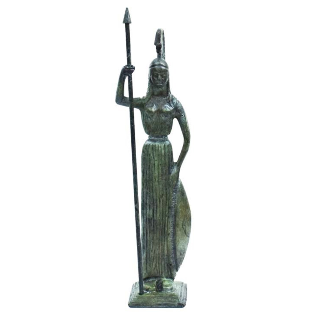 Goddess Athena With Shield Bronze Statue Figurine - Symbol of Wisdom ...