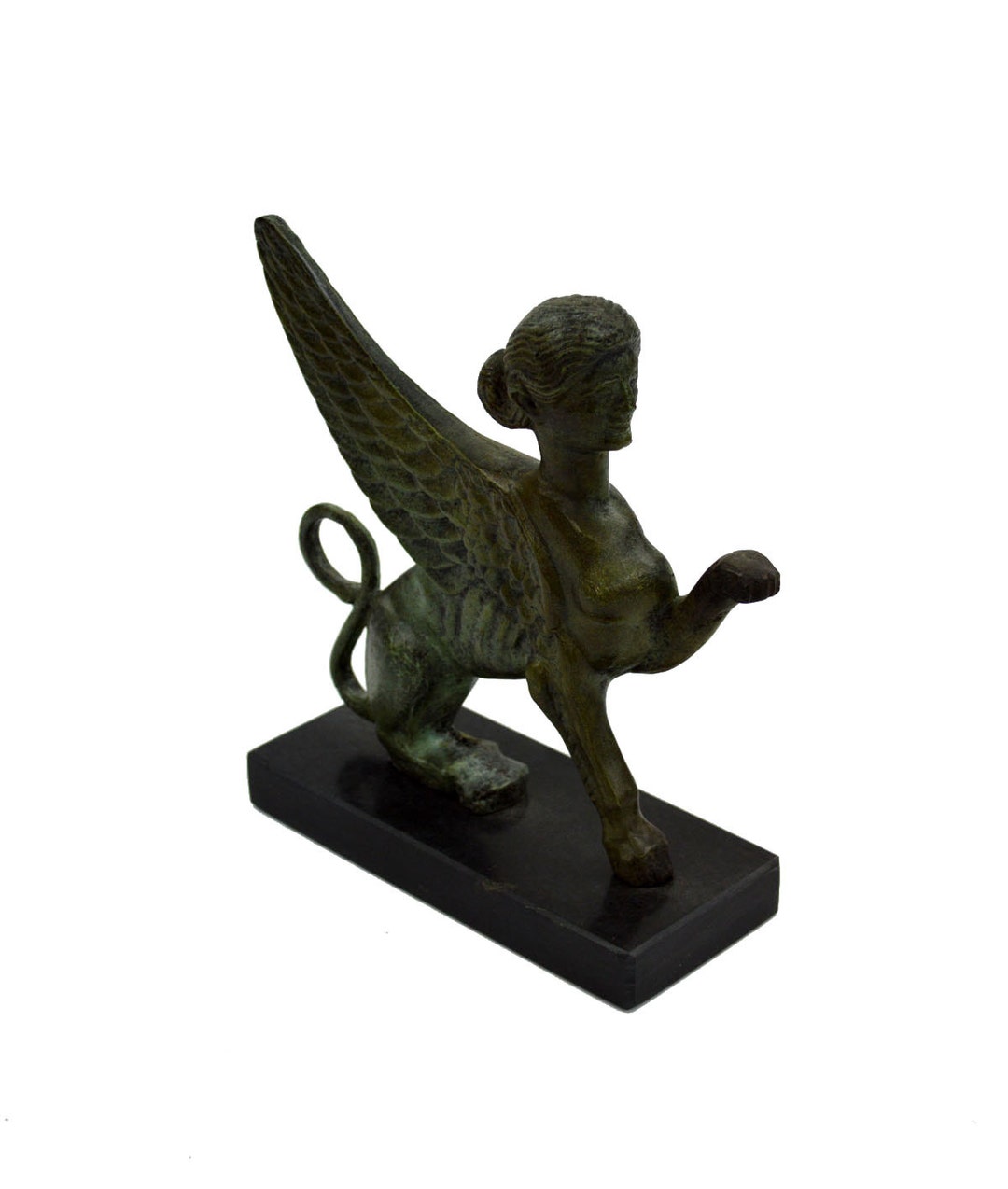 Sphinx Bronze Statue Ancient Greek Marble Based Aged Sculpture - Etsy