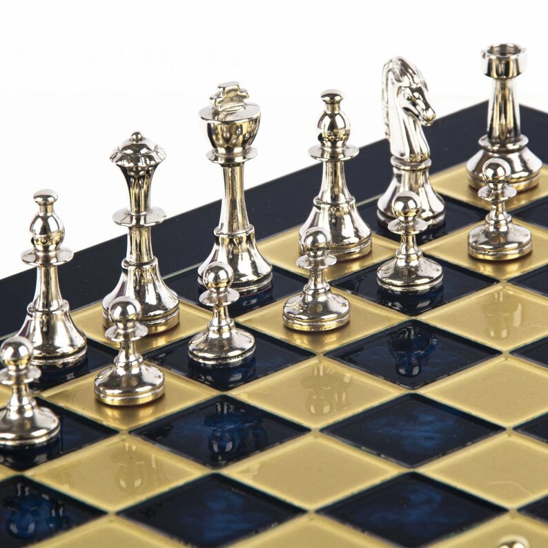 Chess Set Gold and Silver Pawns 4 Board Colors to Choose Black - Etsy