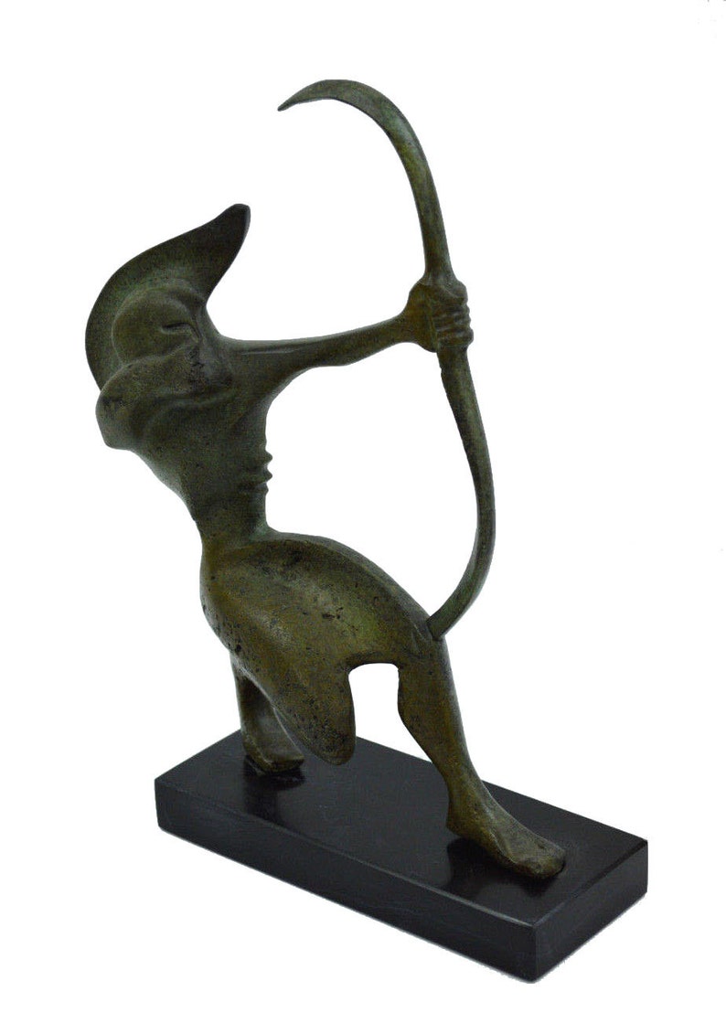 Heracles Hercules With Bow Marble Based Bronze Statue - Etsy