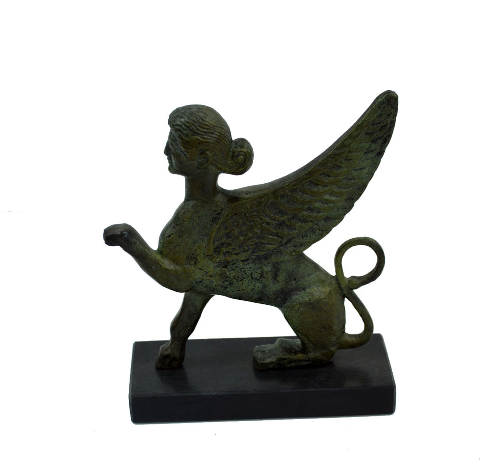 Sphinx Bronze Statue Ancient Greek Marble Based Aged Sculpture - Etsy