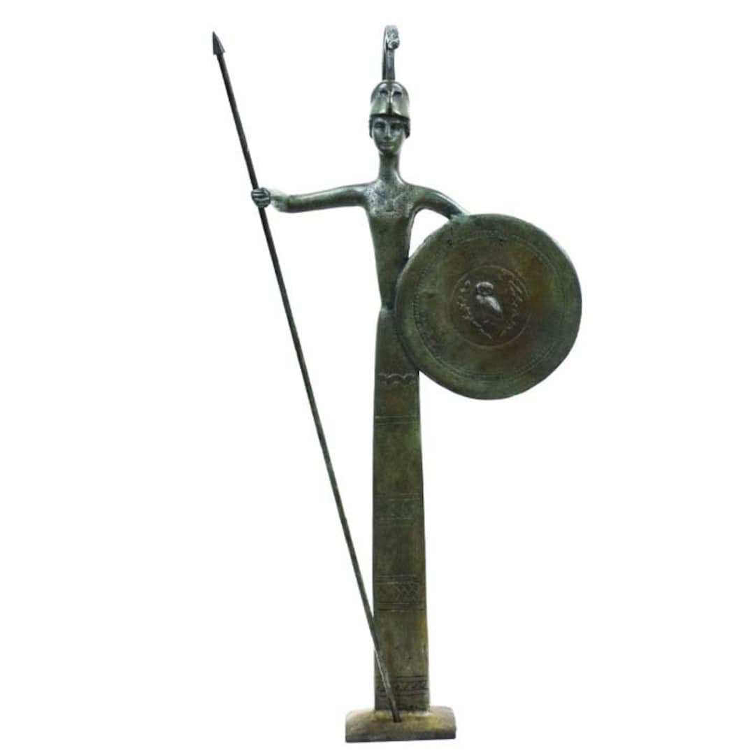 Goddess Athena With Shield Large Bronze Statue - Symbol of Wisdom ...