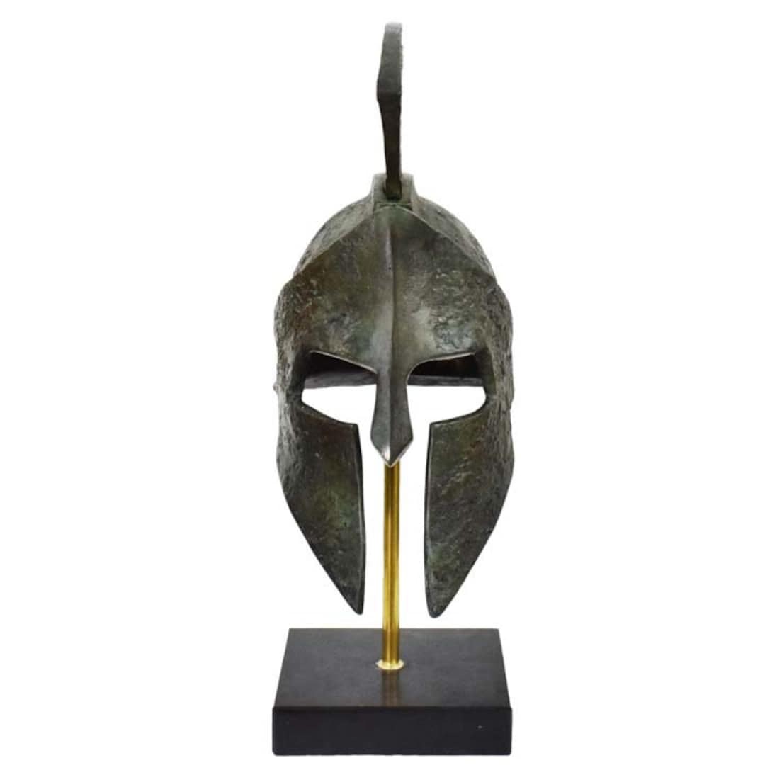 King Leonidas Bronze Helmet on Marble Base - Thermopylae 300 Spartans ...