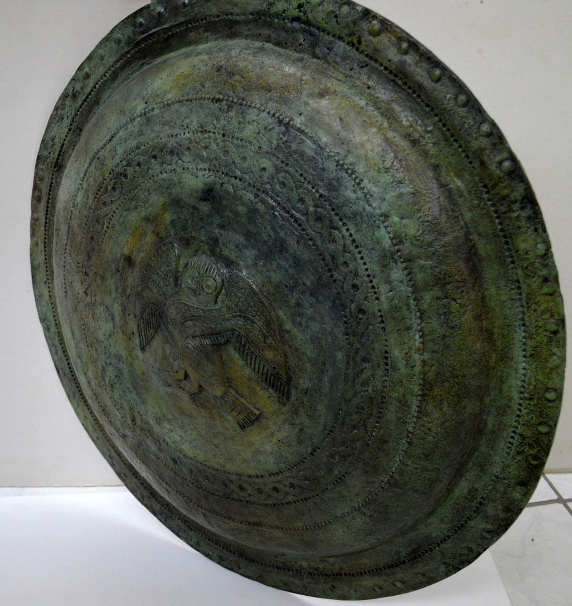 Owl Carved Shield Real Size Bronze Ancient Greek Reproduction - Etsy