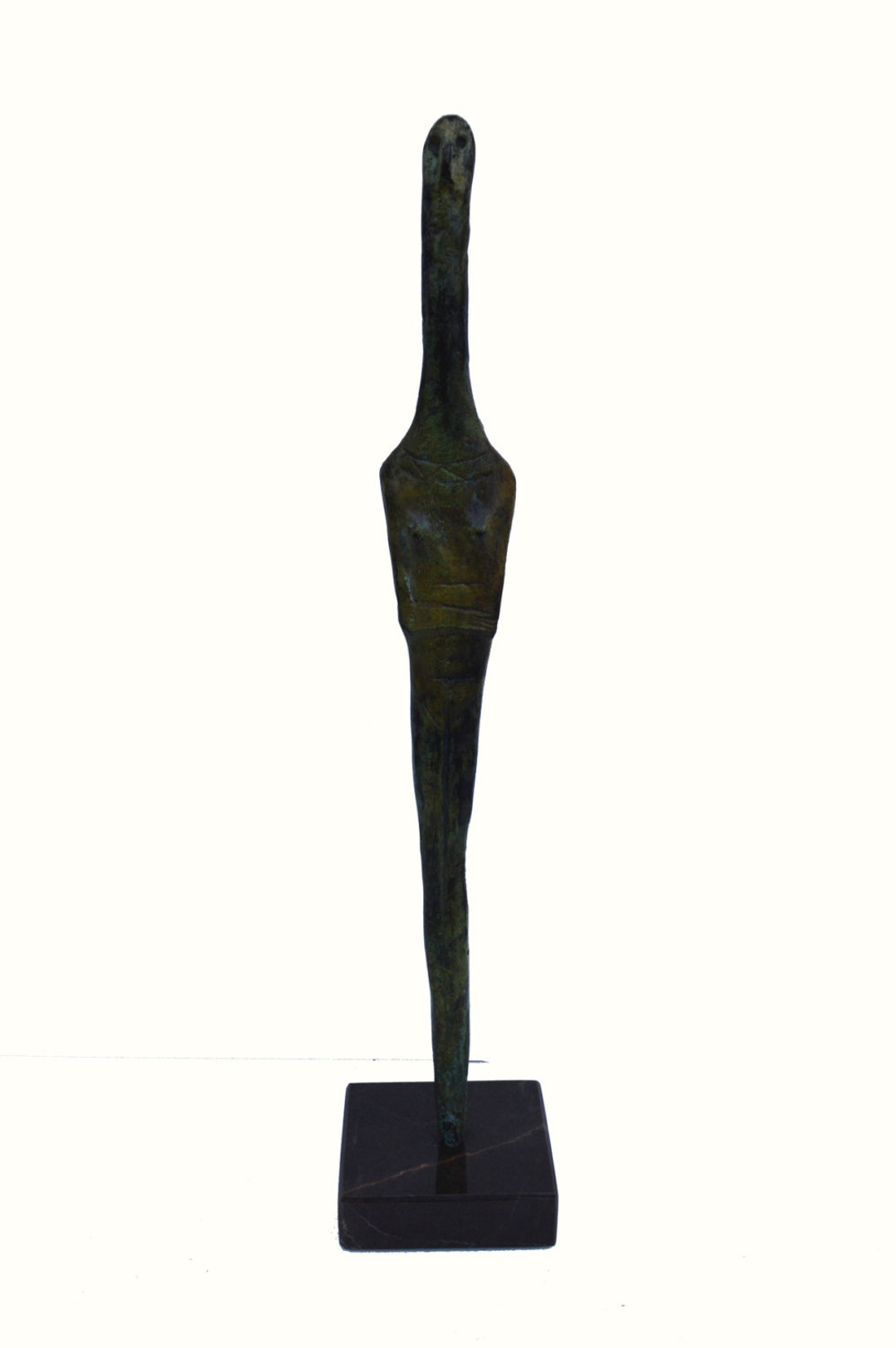 Cycladic Figurine Paleolithic Bronze Marble Based Aged Sculpture ...
