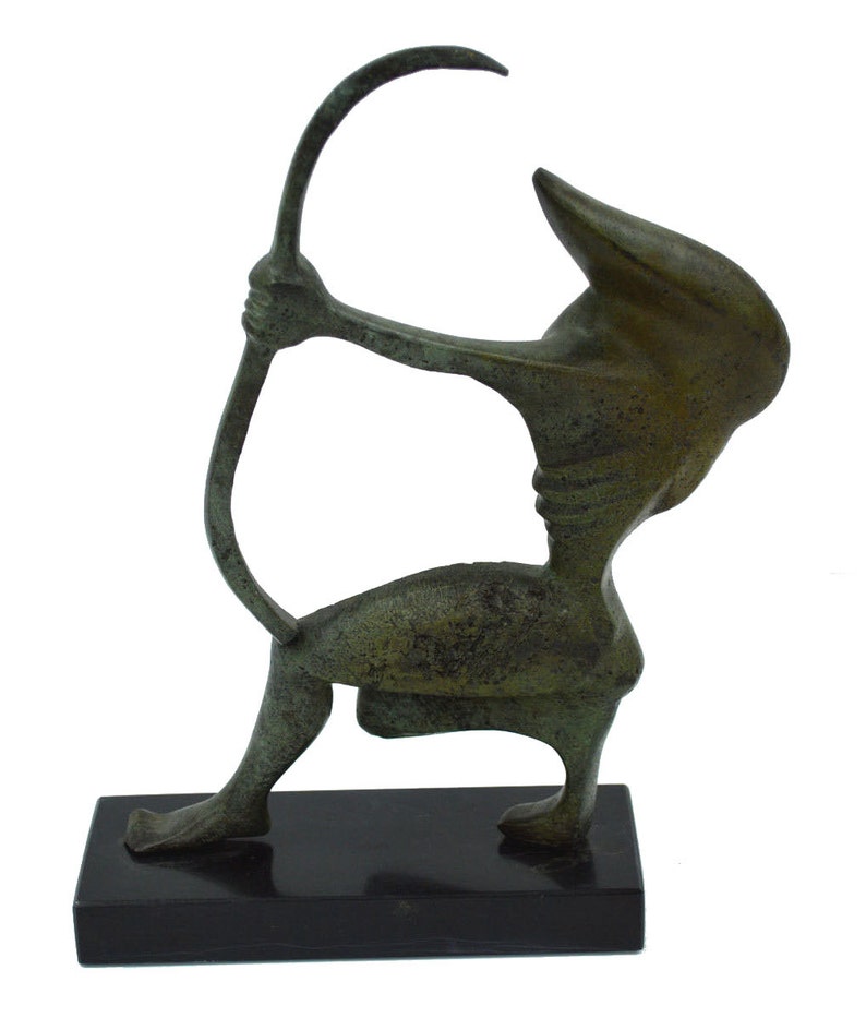 Heracles Hercules With Bow Marble Based Bronze Statue - Etsy