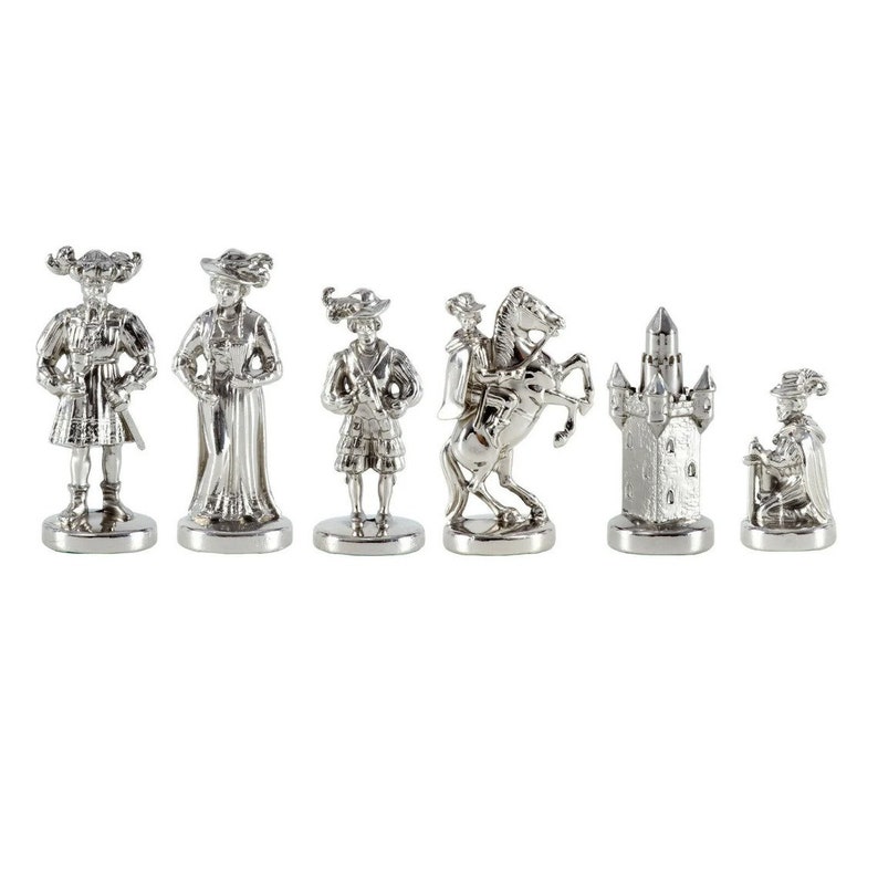 Medieval Knights Chess Set - Gold and Silver Pawns - Handmade in Greece ...