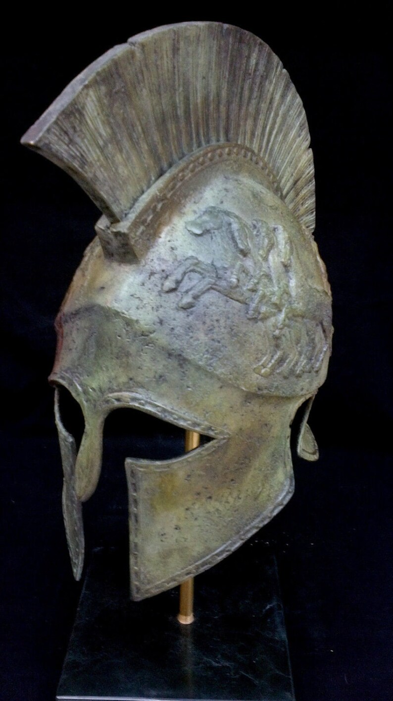 Bronze Helmet With Chariot Carvings Solid Great Helmet - Etsy