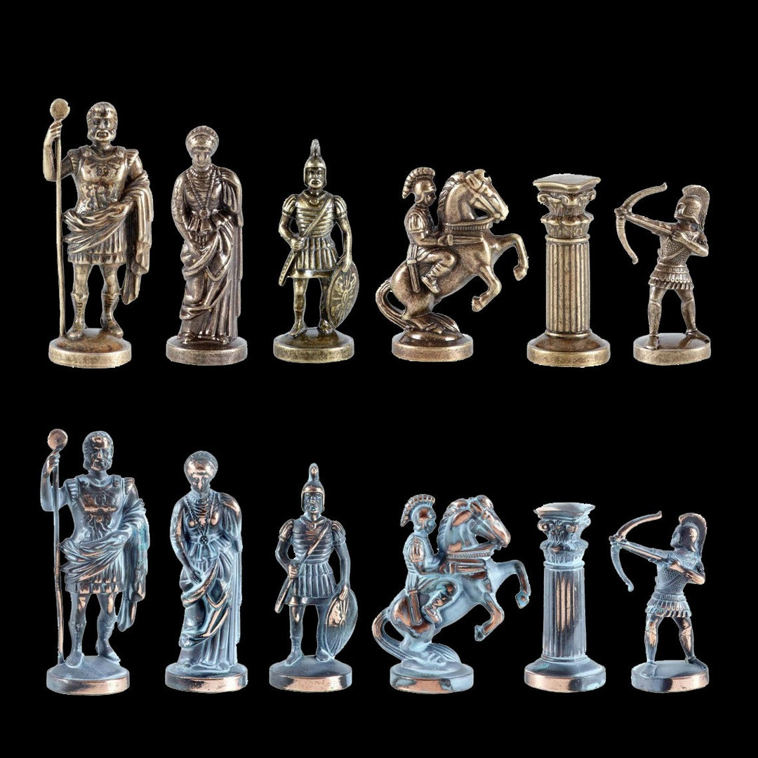 Large Archers Chess Set - Blue and Copper Pawns - Etsy