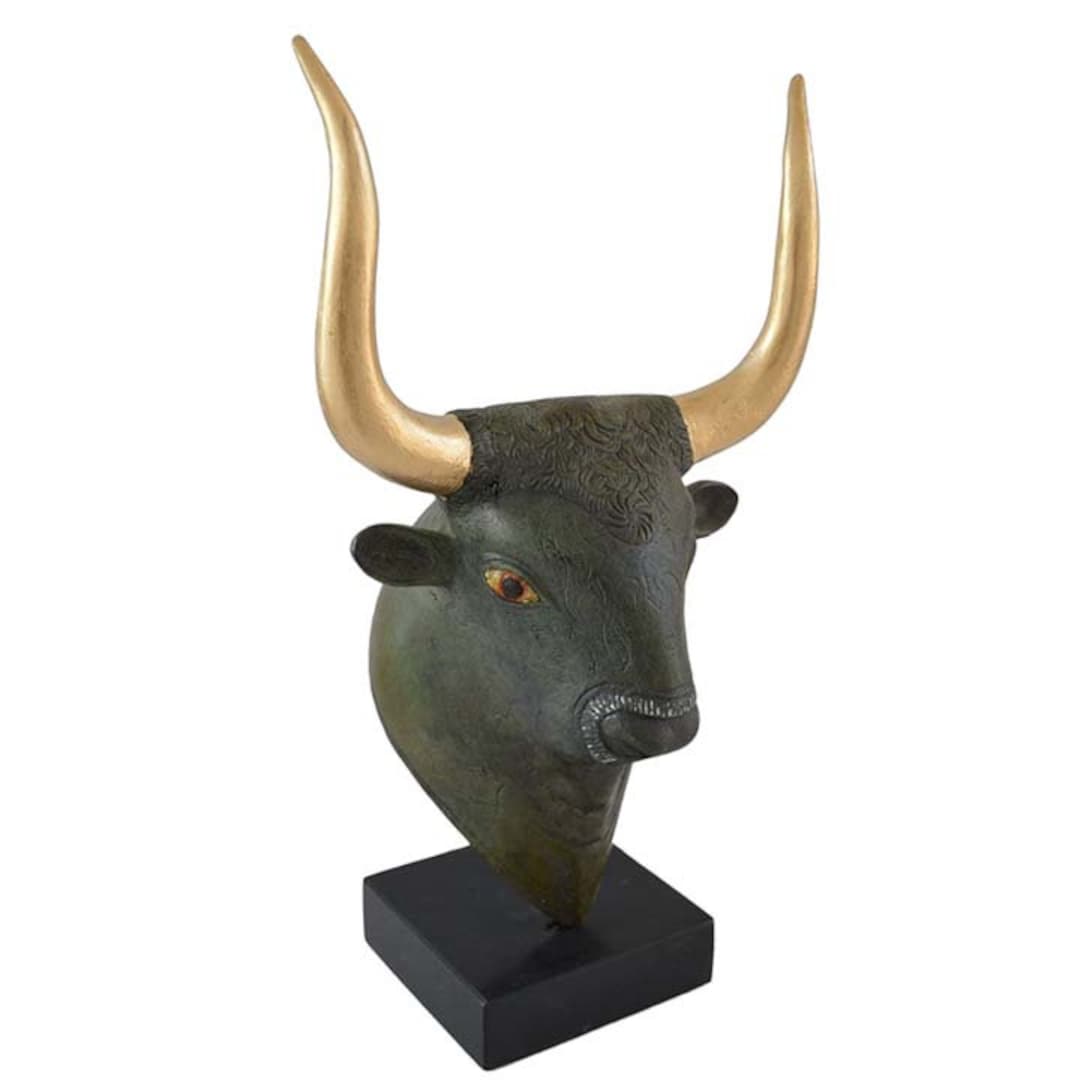 Minoan Bull Bronze Head Statue - Minoan Art - Ancient Crete Knossos - Etsy