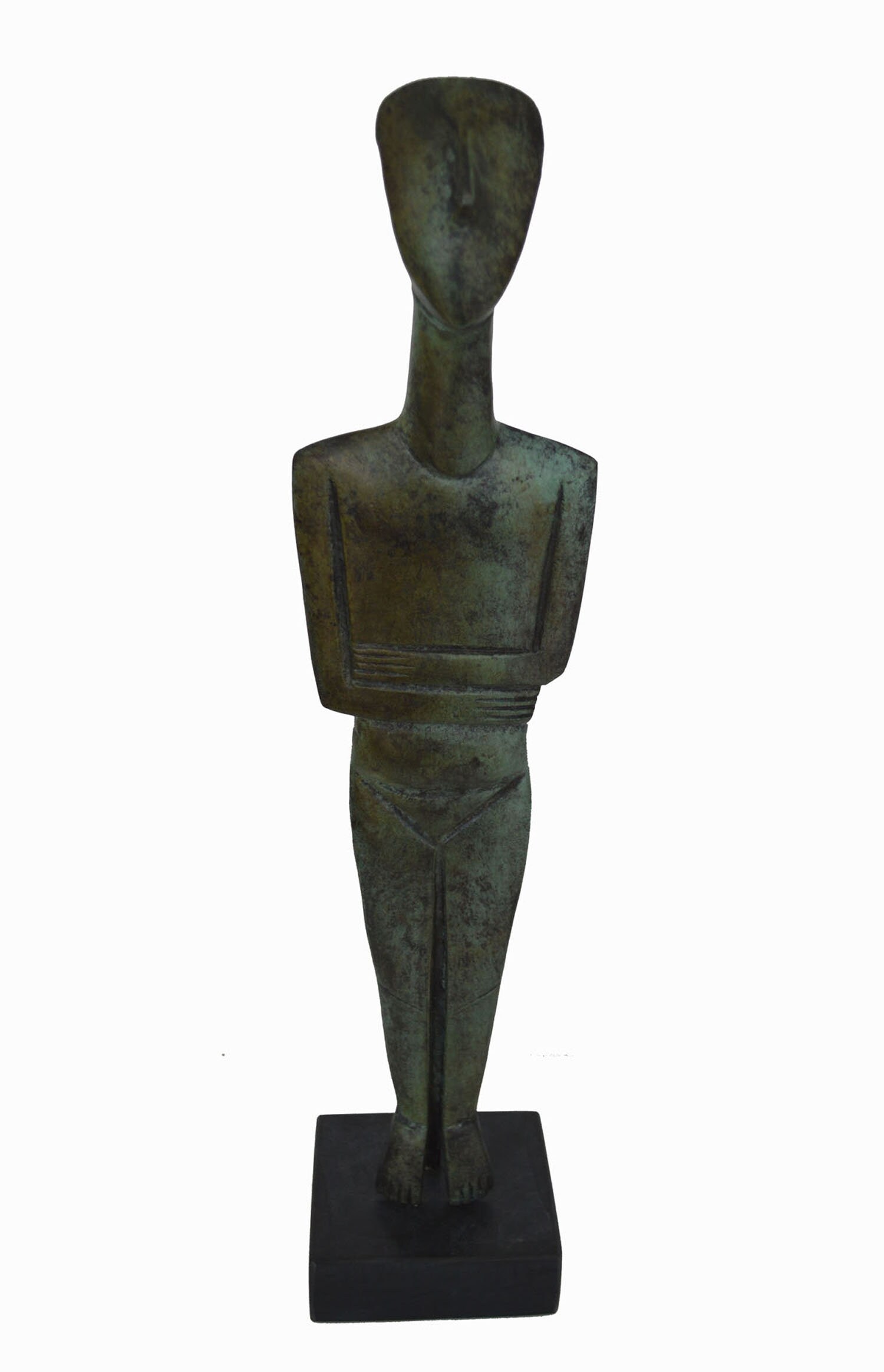 Bronze Cycladic Female Figurine Sculpture, Marble Base - Etsy