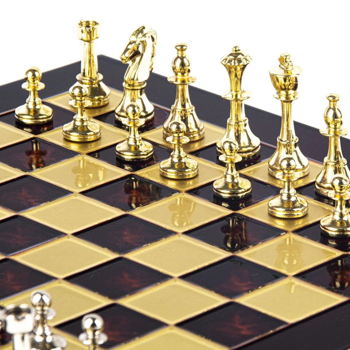 Chess Set Gold and Silver Pawns 4 Board Colors to Choose Black - Etsy