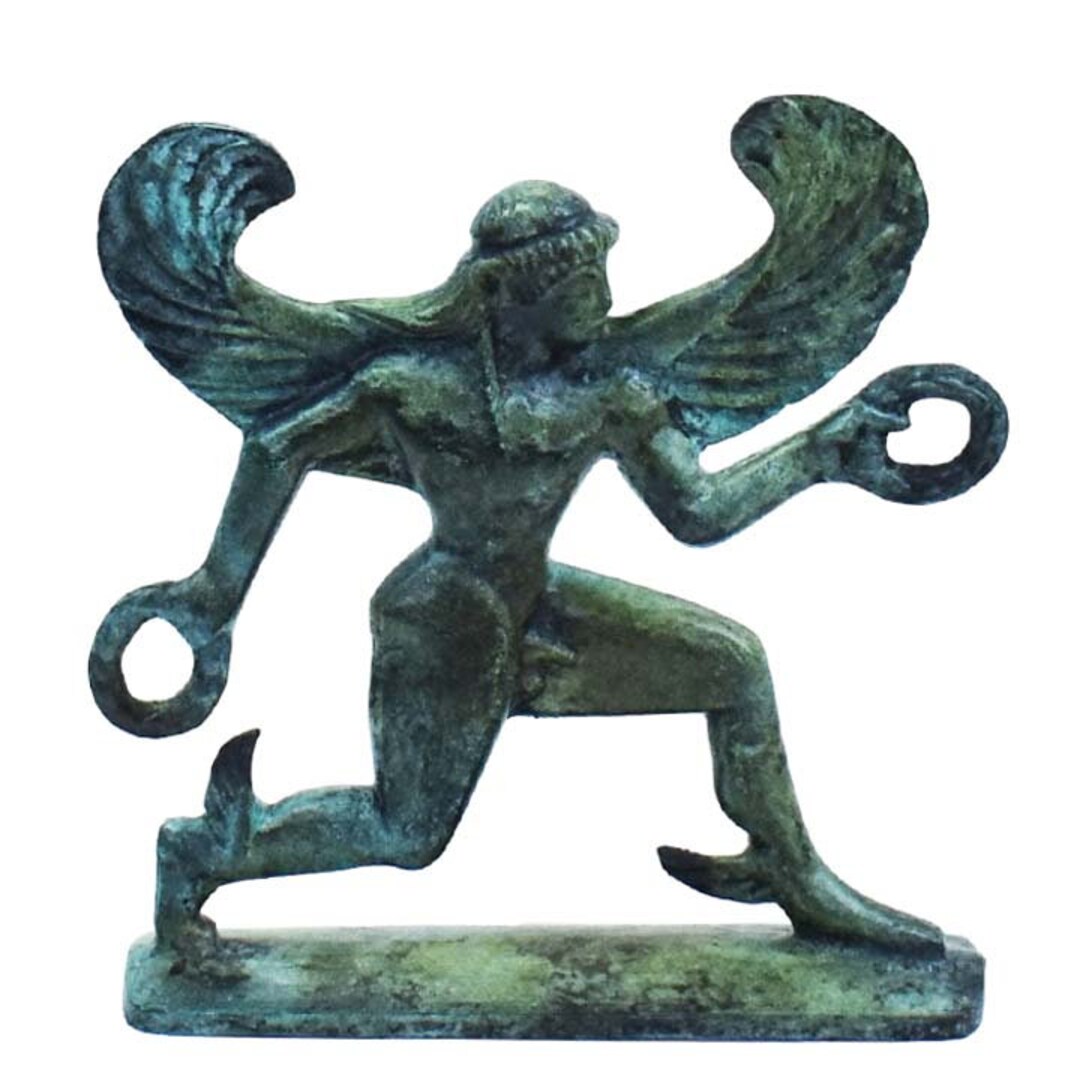 Boreas Mini Bronze Statue Winged God of Winter and the North Wind ...