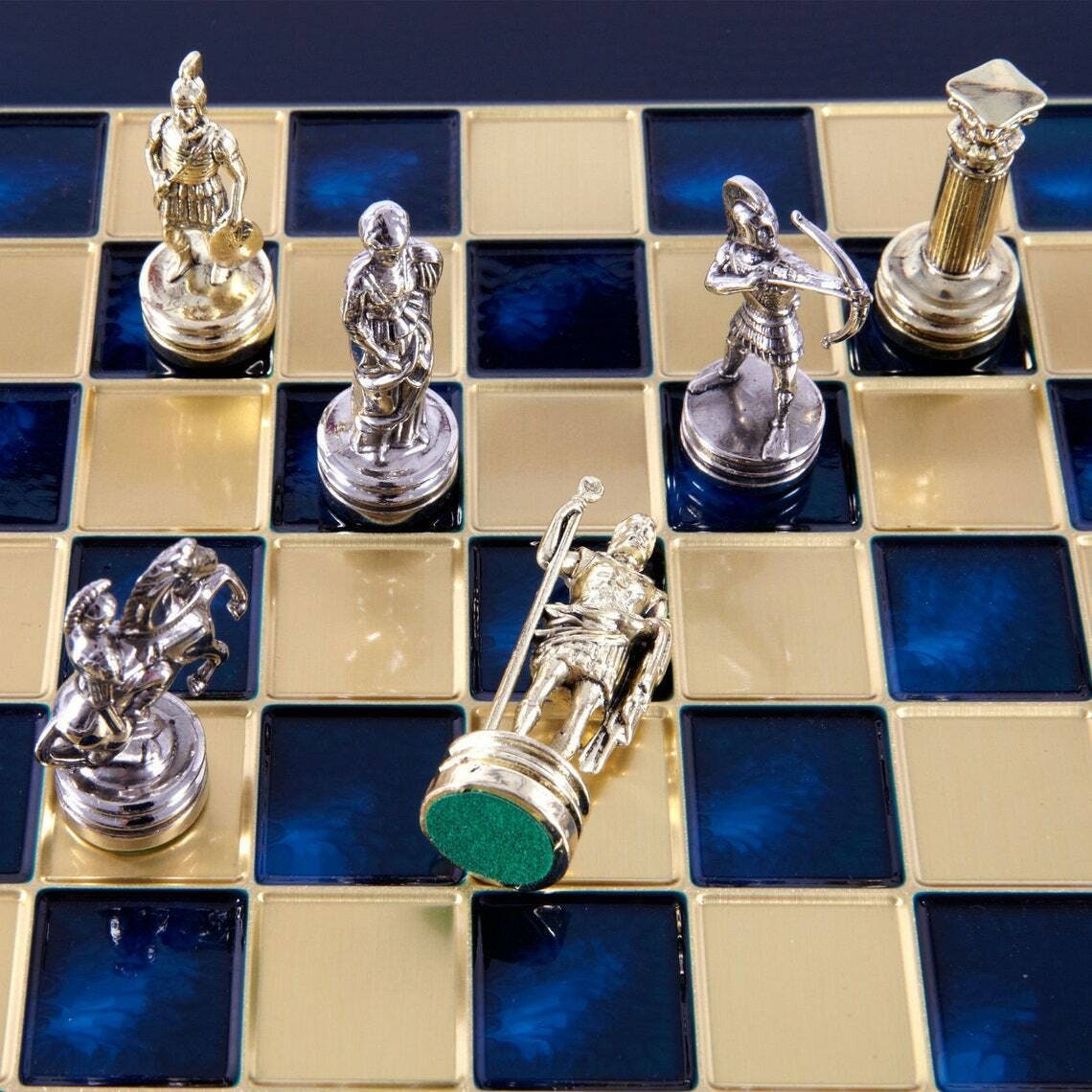 Archers Small Chess Set Gold and Silver Pawns 4 Board - Etsy