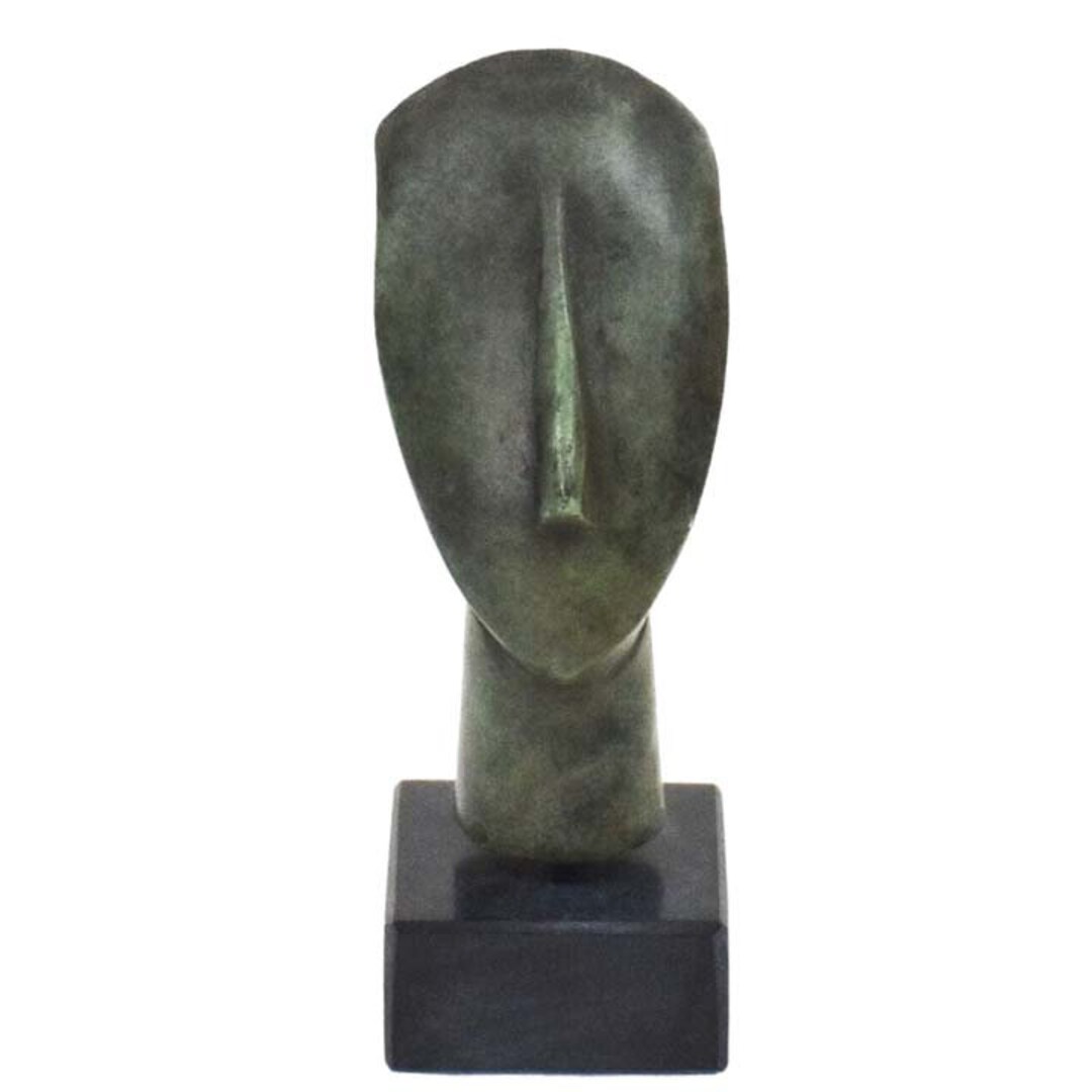 Cycladic Bronze Mini Head Idol on Marble Base - Ancient Art Abstract ...