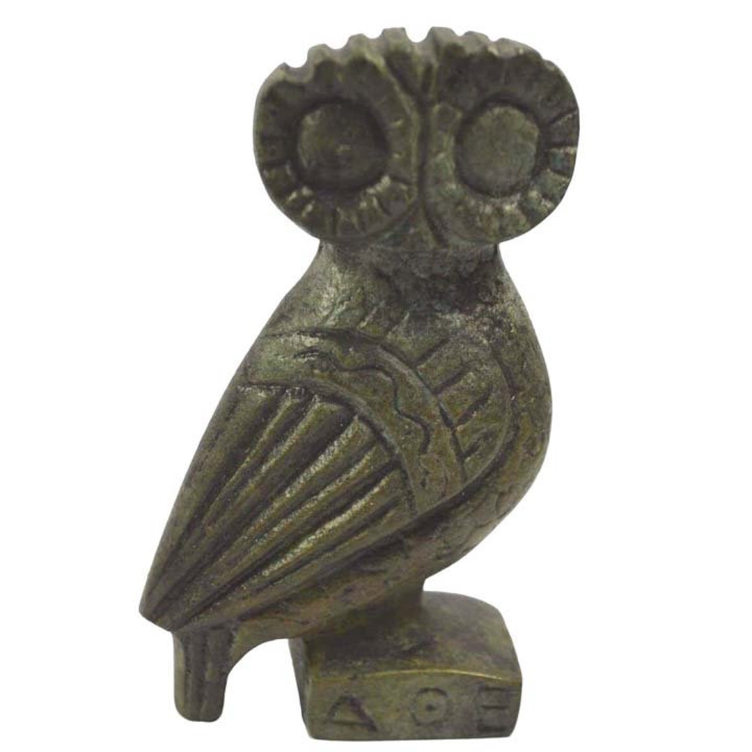 Owl of Athens Small Bronze Flat Statue - Goddess Athena Symbol of ...