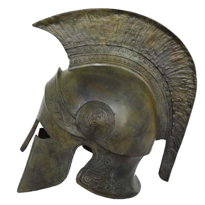 Corinthian Solid Bronze Helmet With Crest Ancient Greek Warriors - Etsy