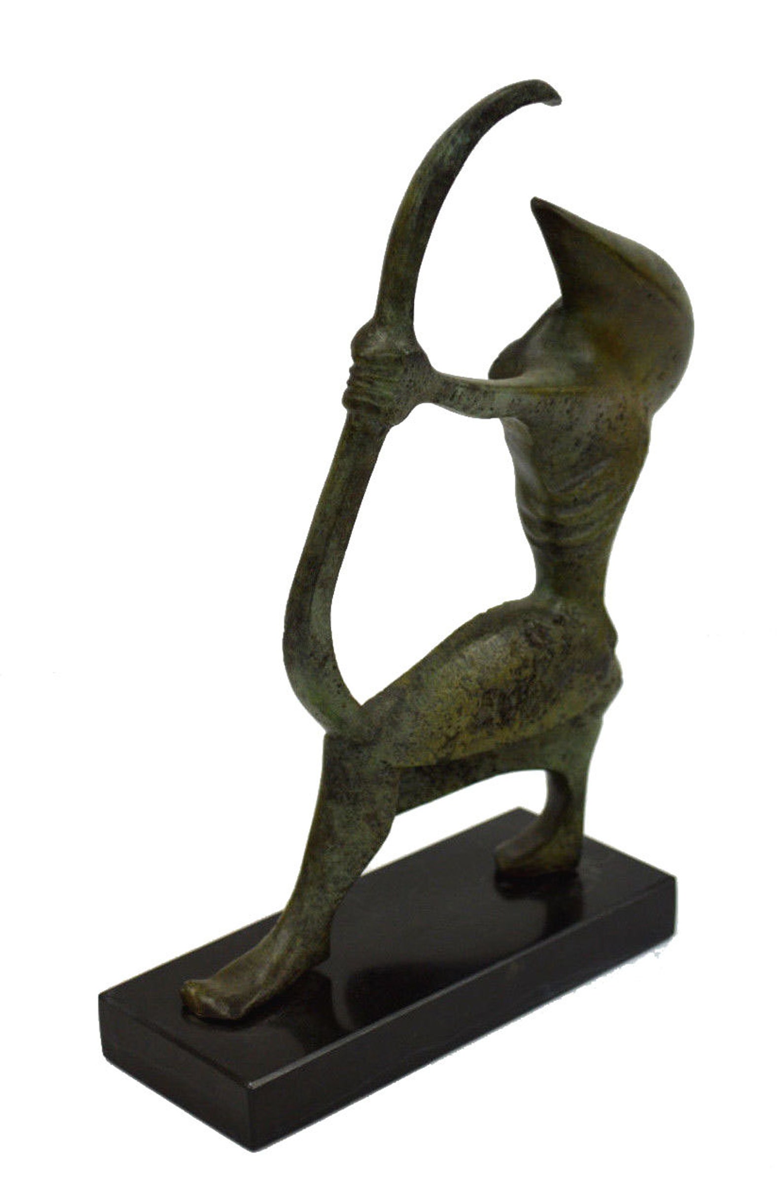 Heracles Hercules with bow marble based bronze statue | Etsy