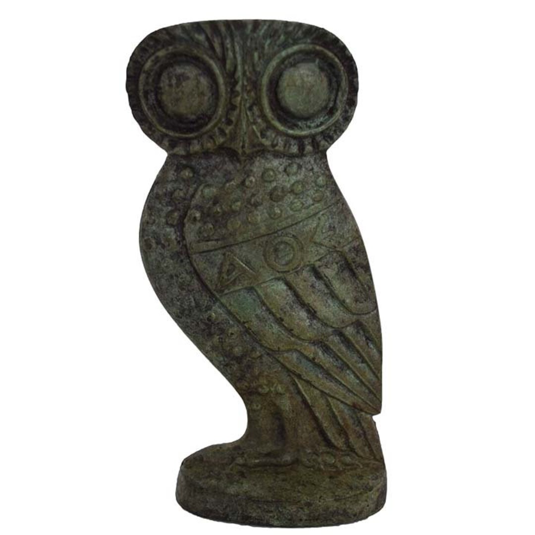 Owl of Athens Bronze Small Flat Figurine - Goddess Athena Symbol of ...