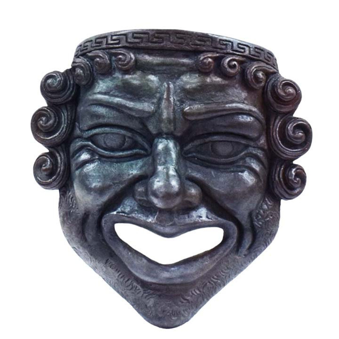 Ancient Greek Theater Comedy Mask - Bronze Color Effect - Etsy