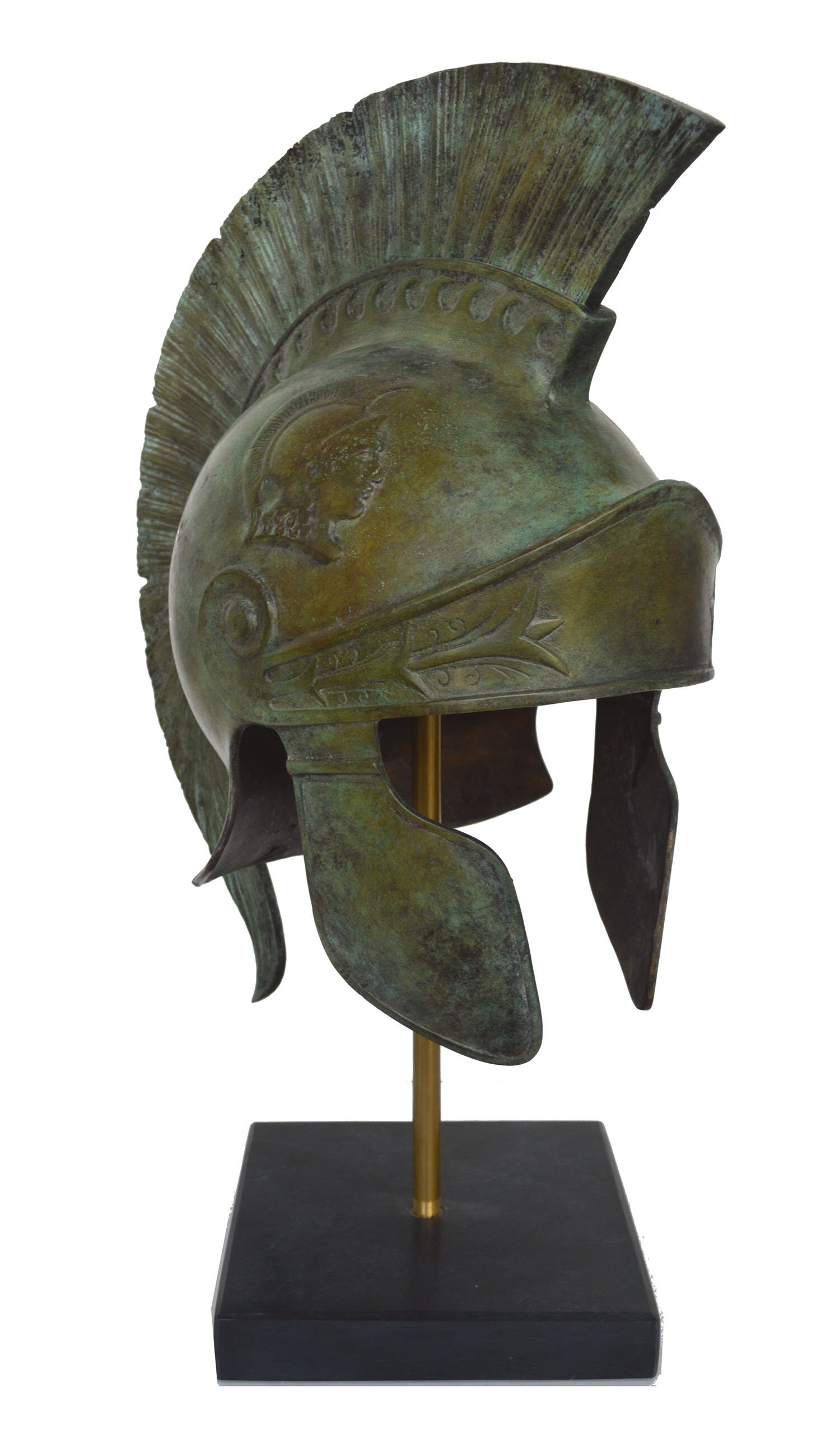Bronze Attic Roman Helmet Marble Based Stand - Etsy