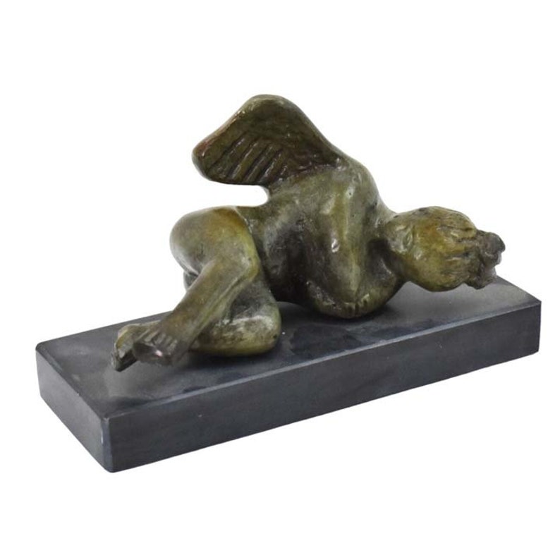 Sleeping Eros Bronze Figurine - Winged God of Love - Son of Aphrodite ...
