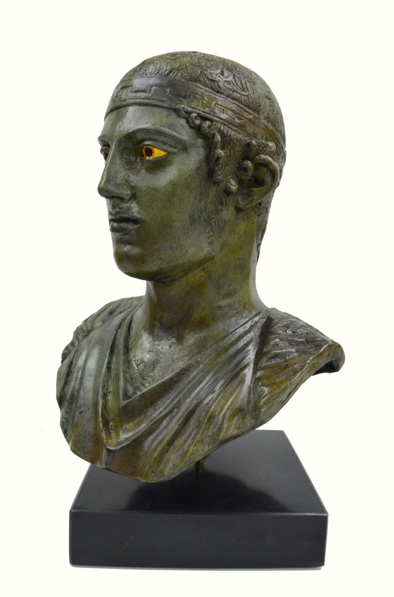 Charioteer of Delphi Sculpture Marblebased Real Size Great Bronze ...