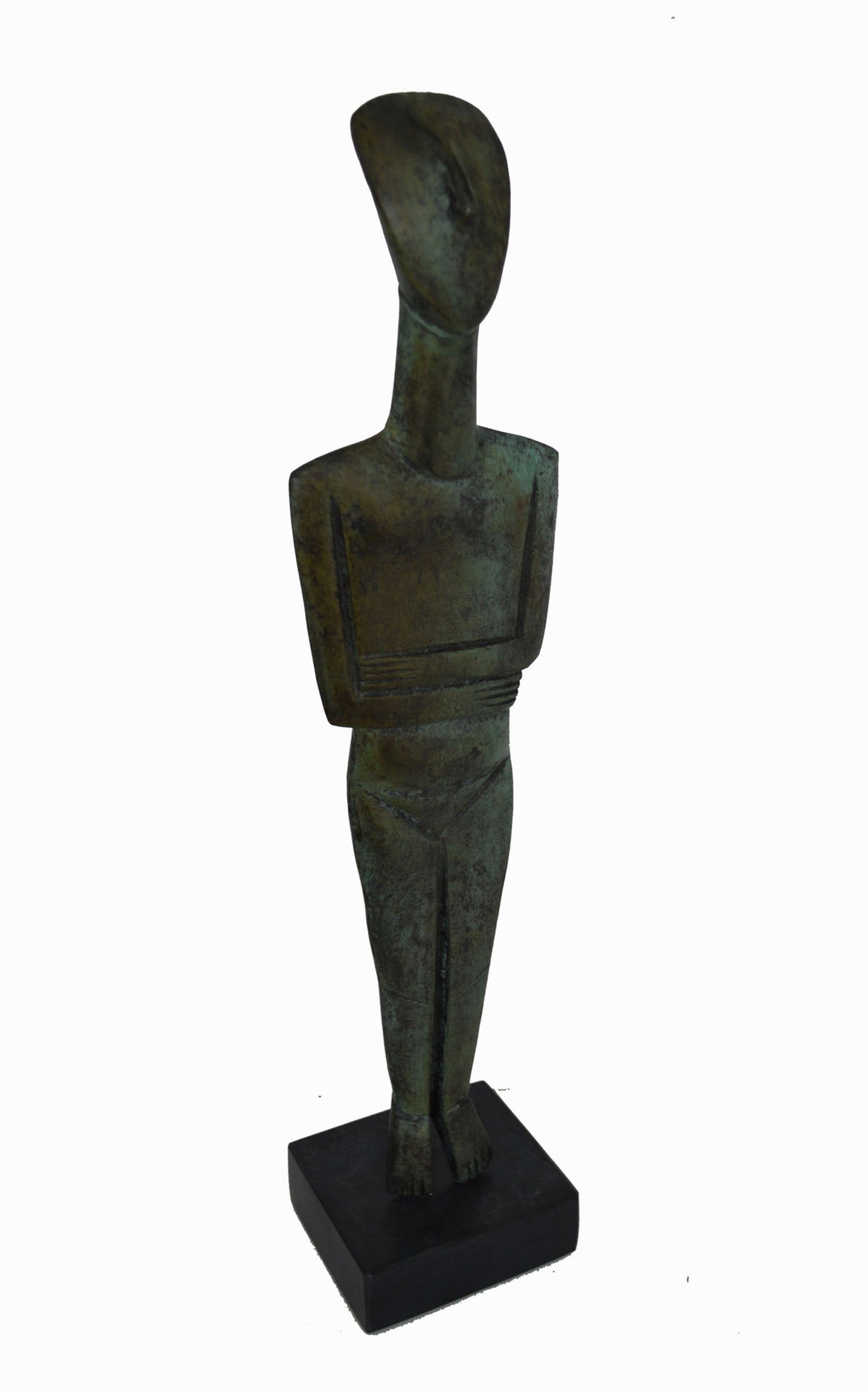 Cycladic Figurine Female Great Bronze Marble Based Aged Sculpture - Etsy