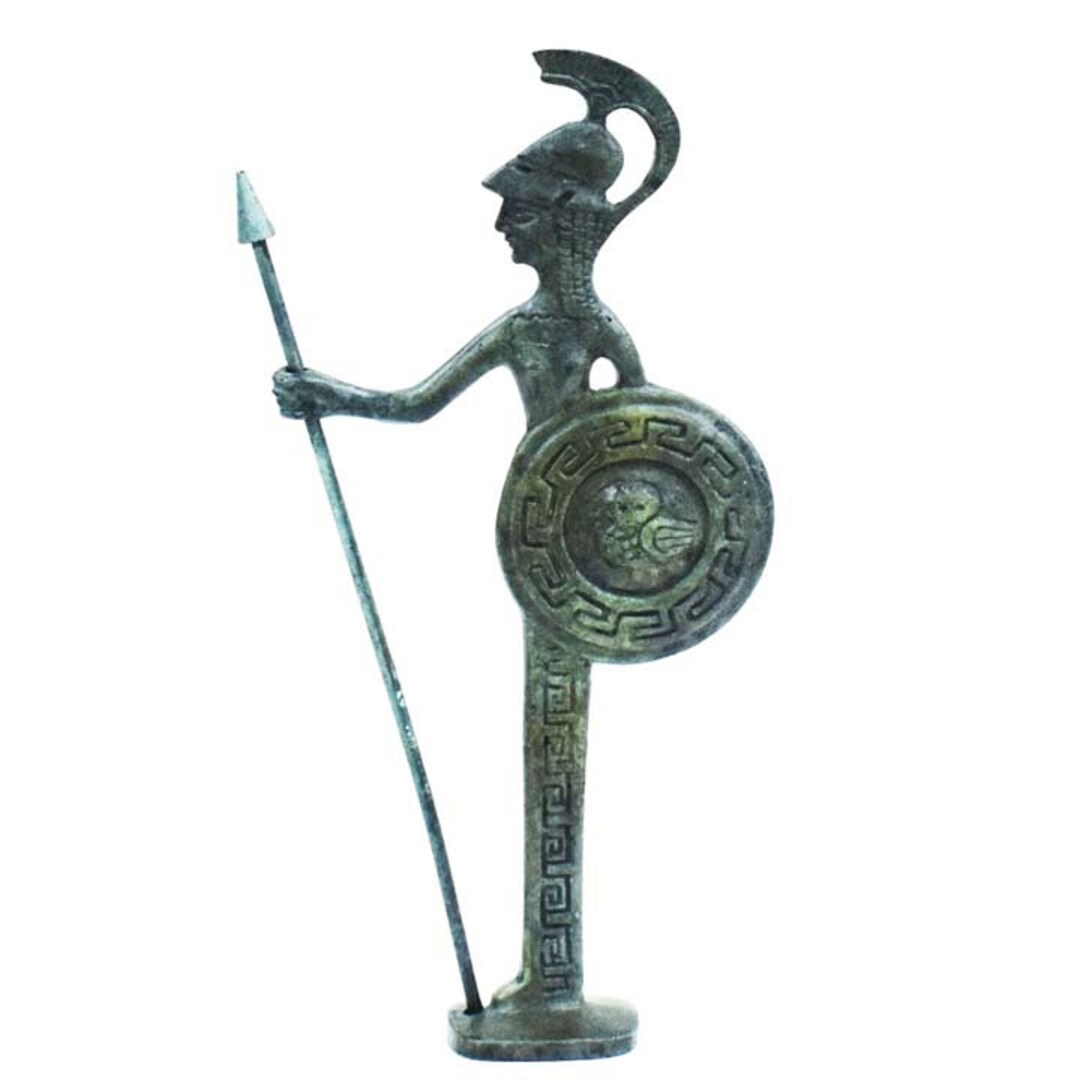 Goddess Athena With Shield Small Bronze Figurine - Symbol of Wisdom ...